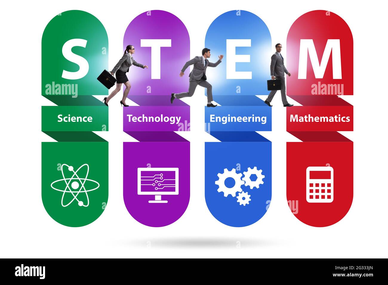 Business people in the STEM education concept Stock Photo - Alamy