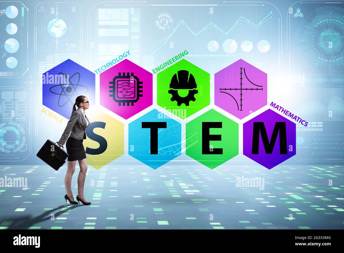 Business people in the STEM education concept Stock Photo - Alamy