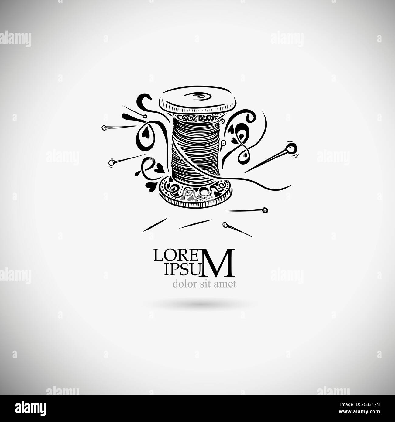 Spool of thread abstract. Tailor workshop. Vector illustration Stock ...