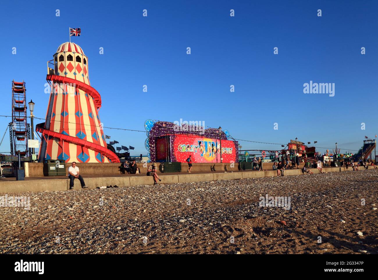Hunstanton Funfair, Beach, Promenade, Norfolk, England, UK Stock Photo ...
