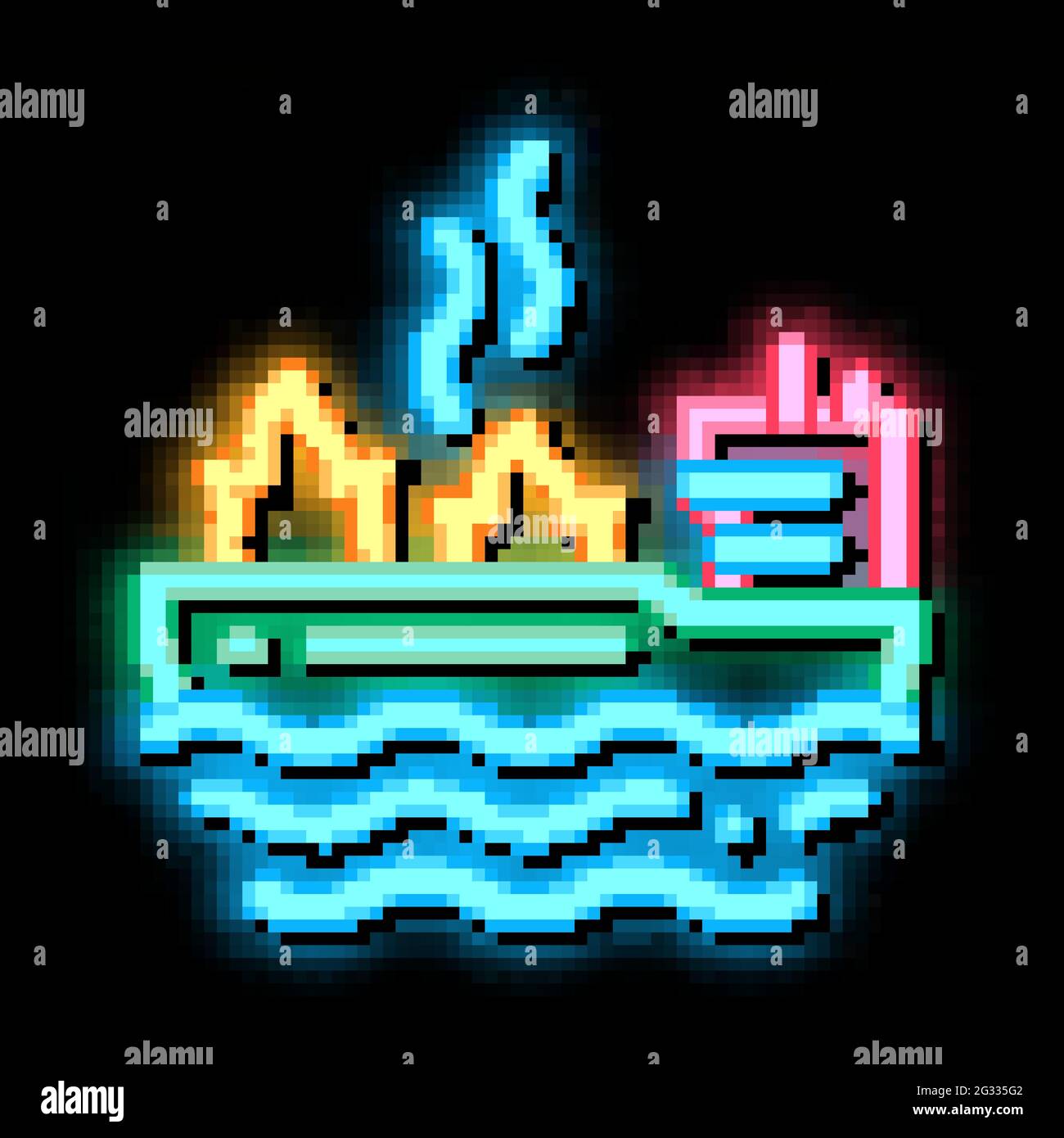 fire on ship neon glow icon illustration Stock Vector Image & Art - Alamy