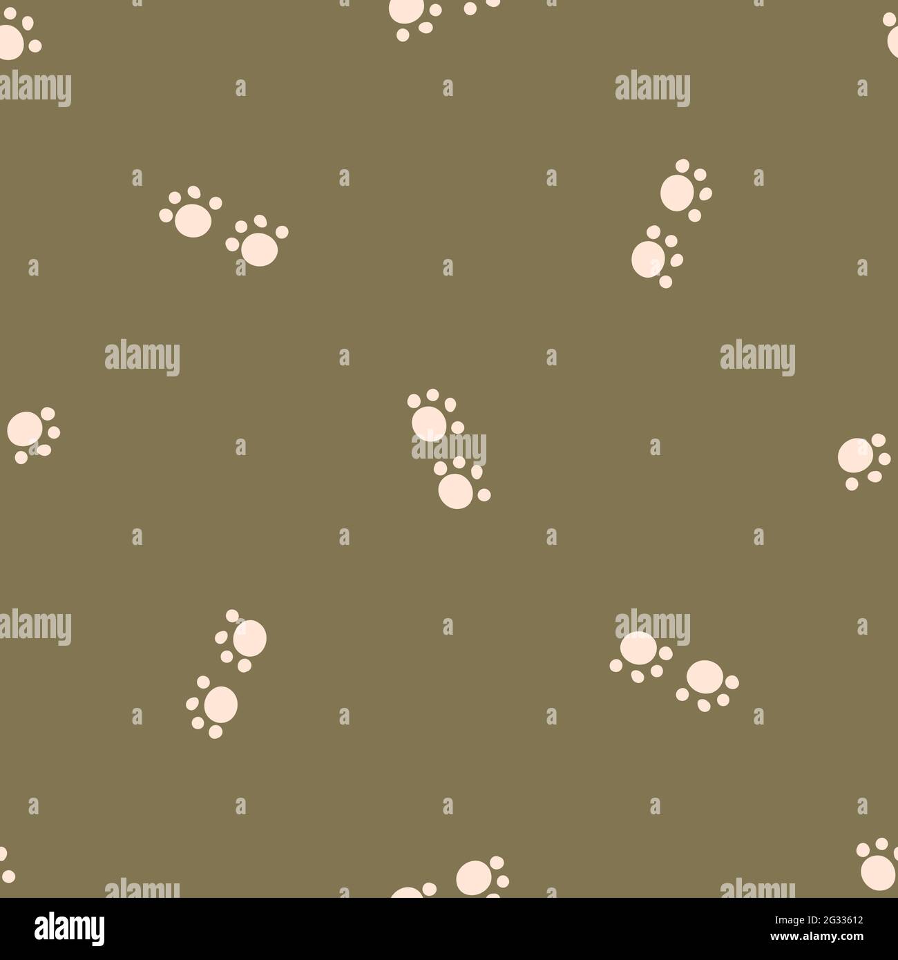 Seamless background paw print gender neutral pattern. Whimsical minimal ...