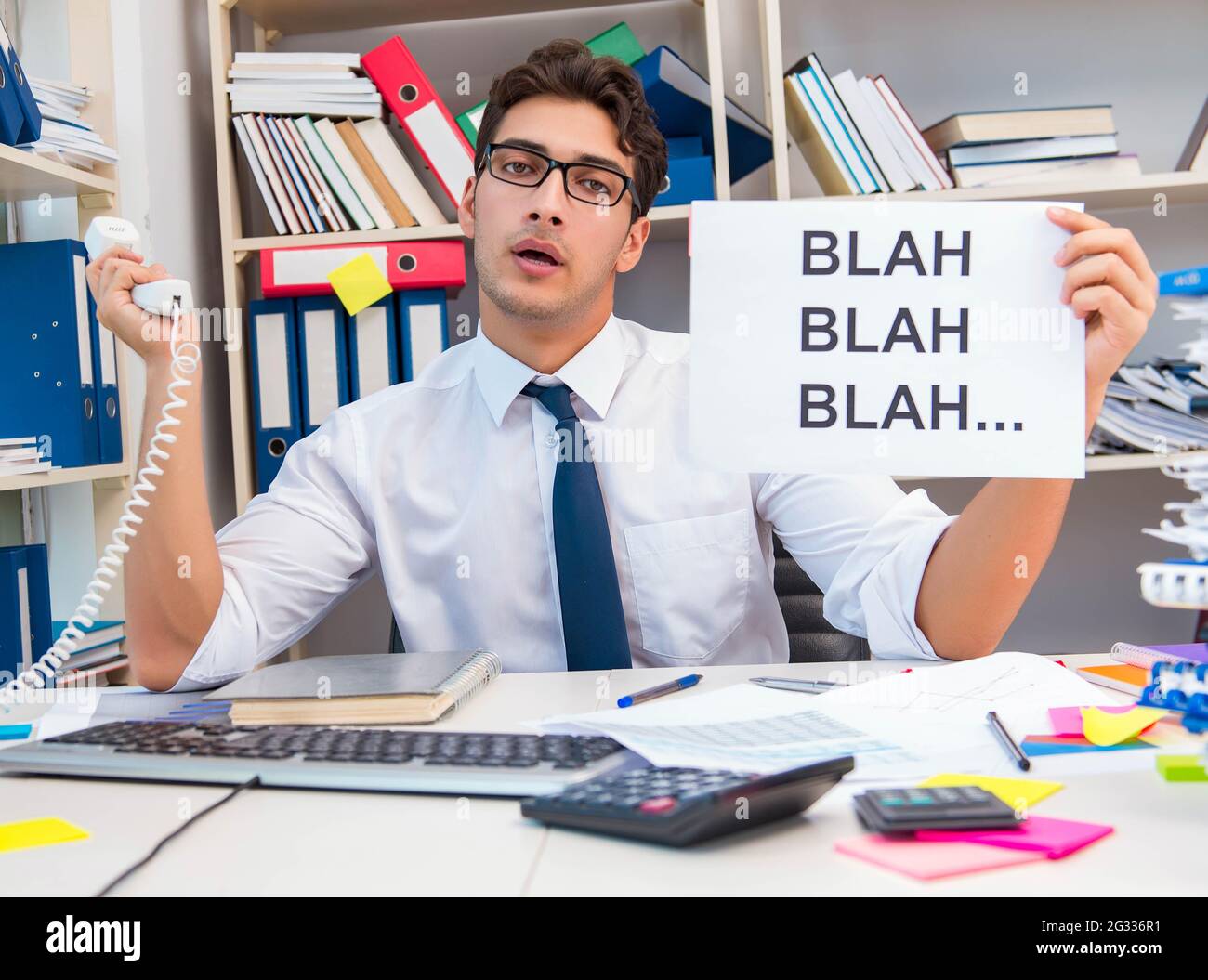 The busy frustrated businessman angry in the office Stock Photo - Alamy