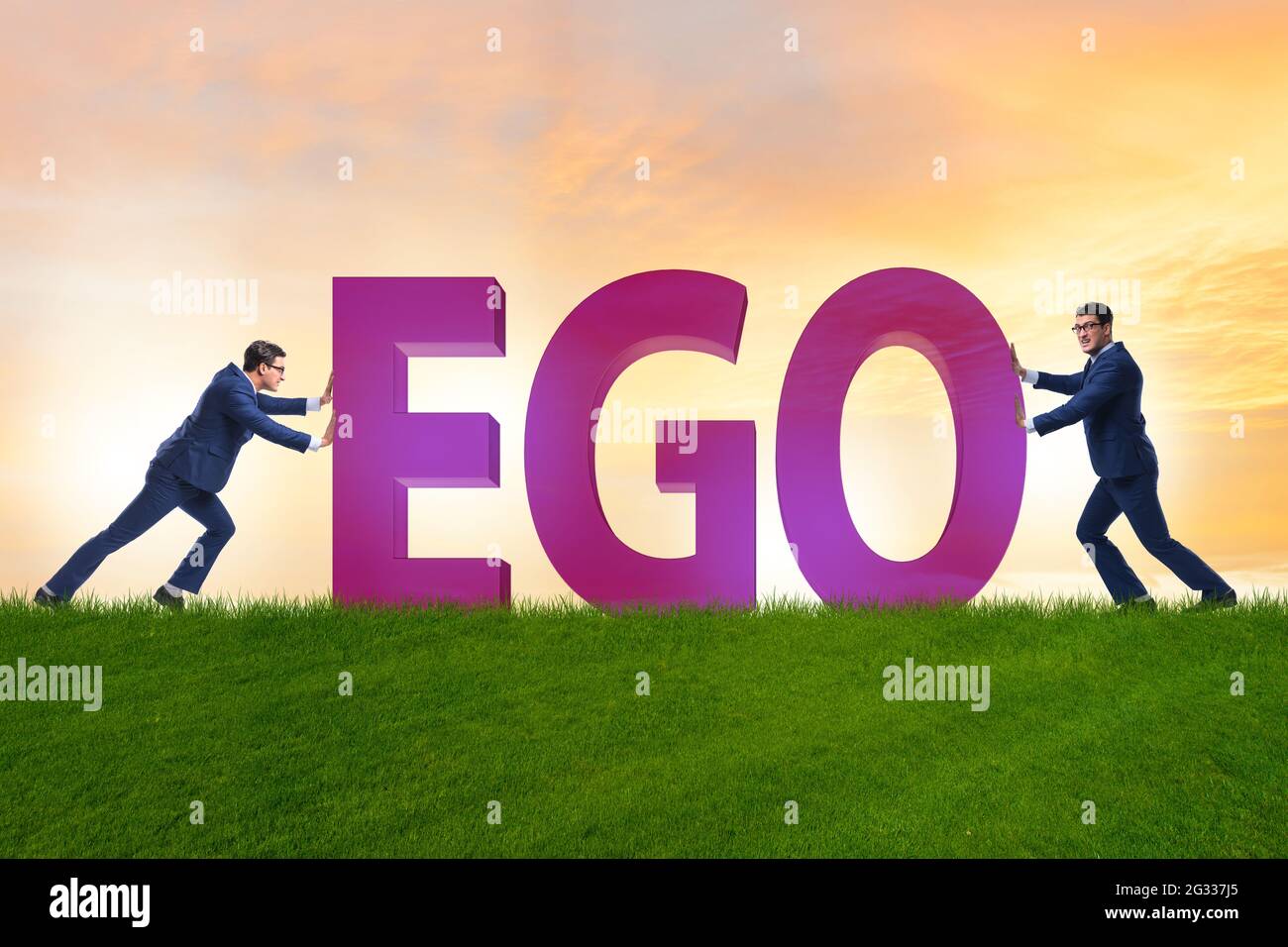 Concept of ego with the businessman Stock Photo - Alamy