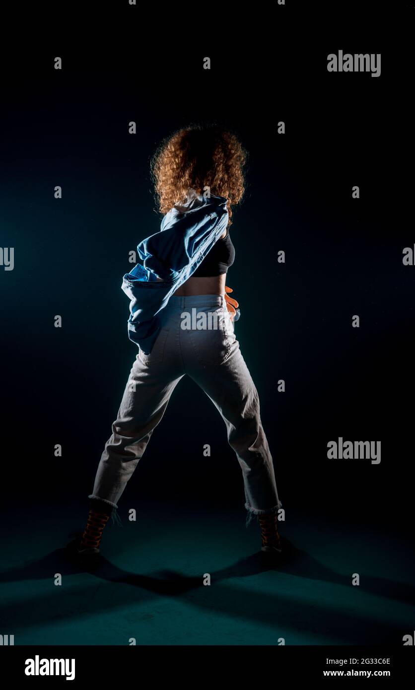 Modern dancing woman performing modern style dance moves Stock Photo ...