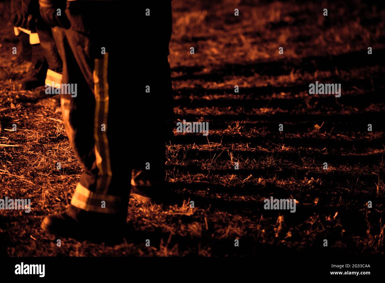 Fire station crew responding to fire emergency situation Stock Photo ...