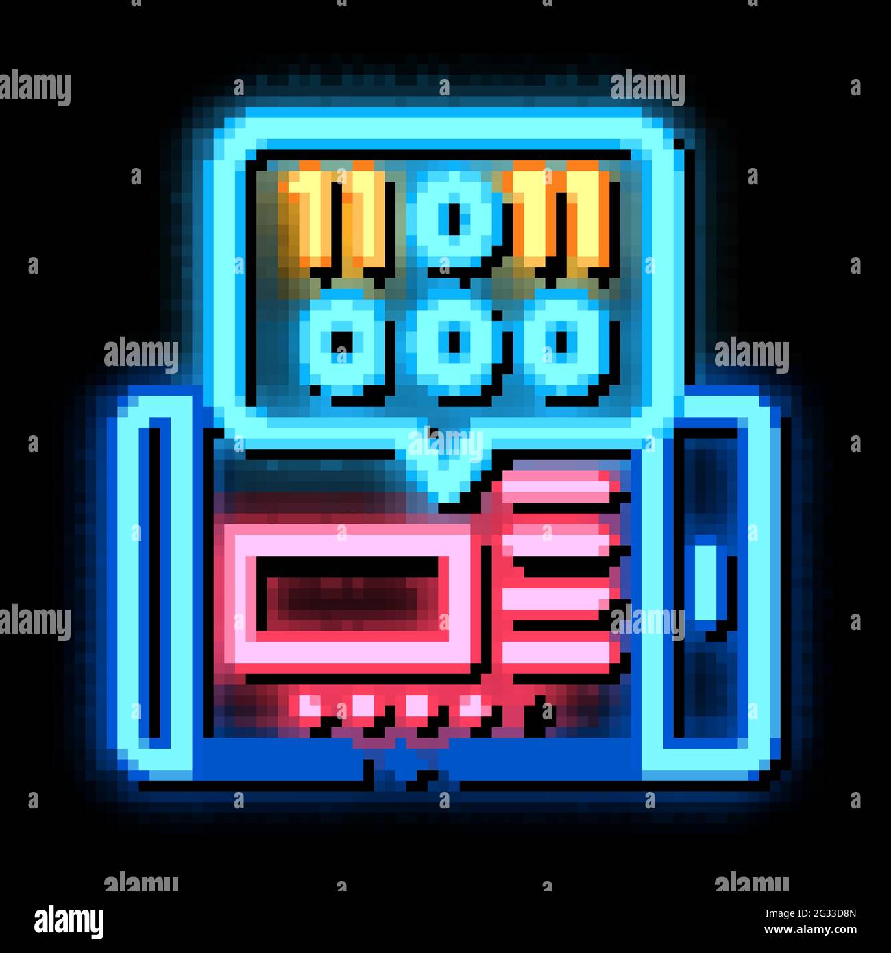 phone app binary code neon glow icon illustration Stock Vector Image ...