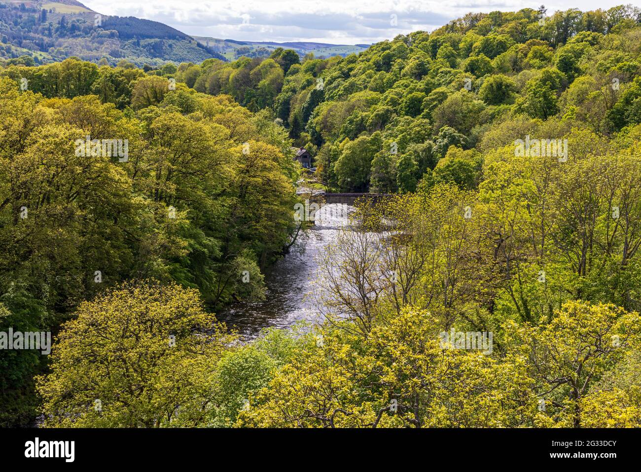 The view of vale of Llangollen from the canal aqueduct Stock Photo - Alamy
