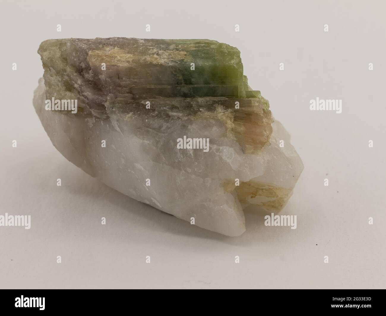 tourmaline in an isolated mineral sample on white Stock Photo - Alamy