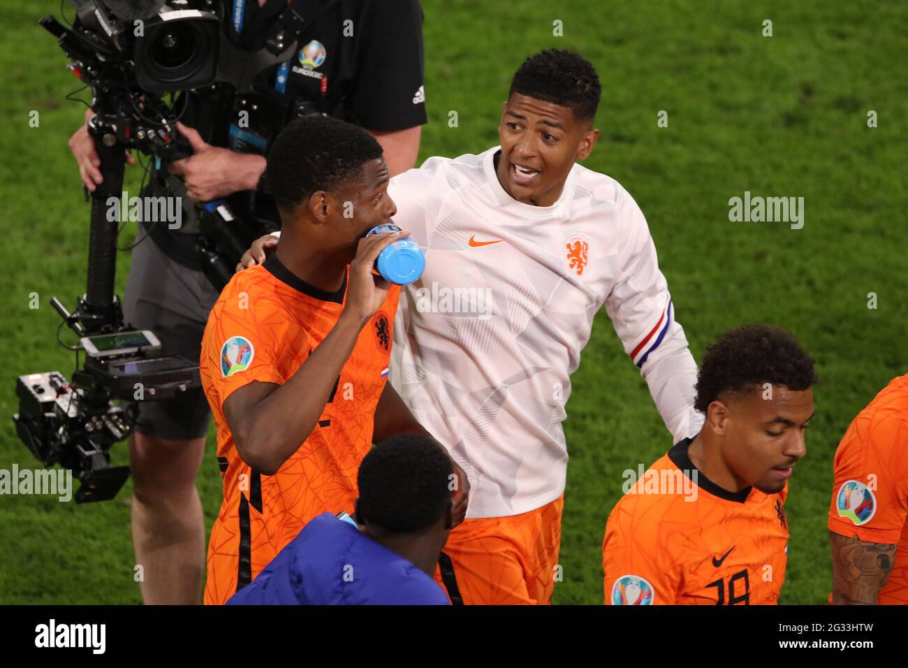 AMSTERDAM, NETHERLANDS - JUNE 13: Denzel Dumfries of the Netherlands ...