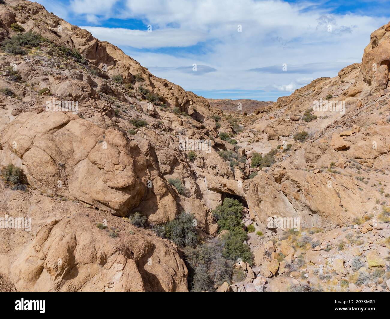 Aerial view of the Beautiful nature arch on the El Dorado Trail at ...