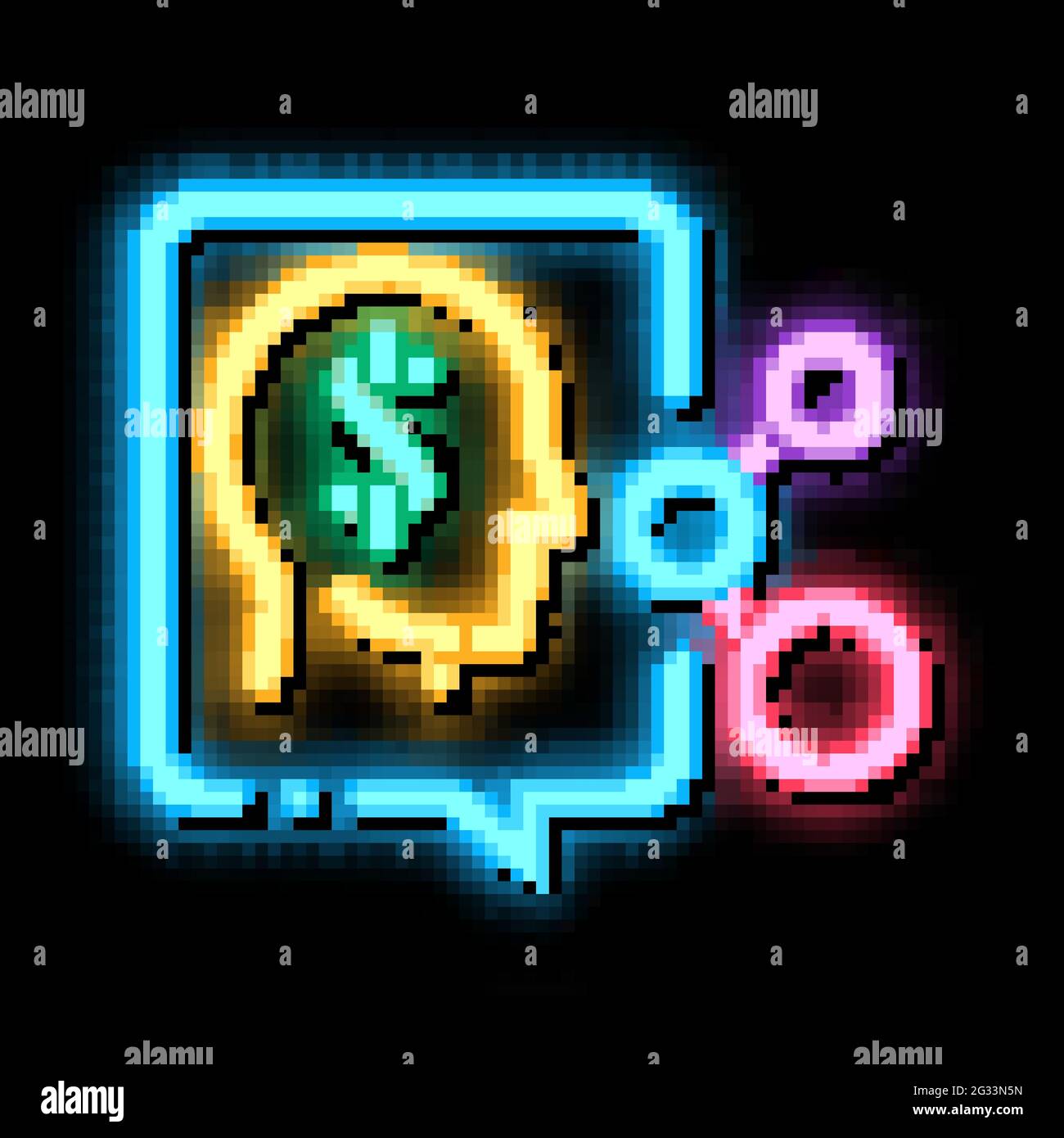 human think about money neon glow icon illustration Stock Vector Image ...