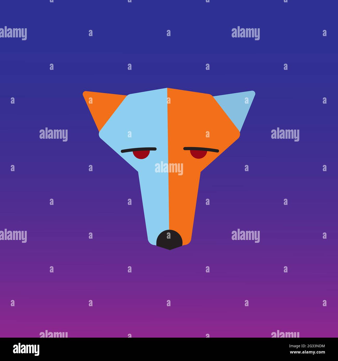 An abstract geometric vector illustration of the face of a Coyote Stock ...