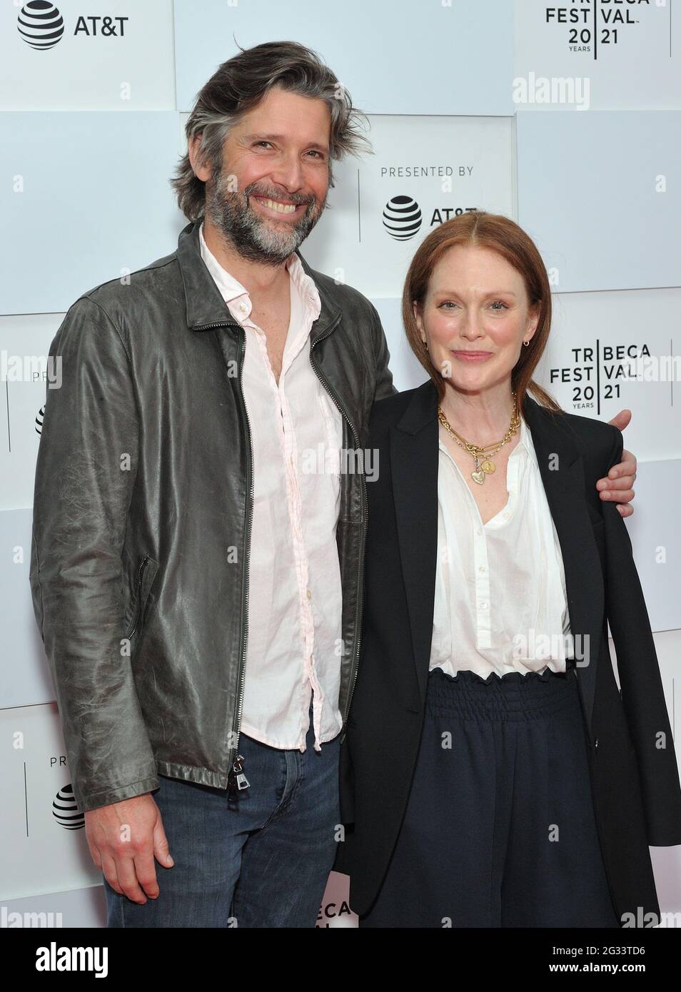 L-R: Bart Freundlich and Julianne Moore attend the world premiere of ...