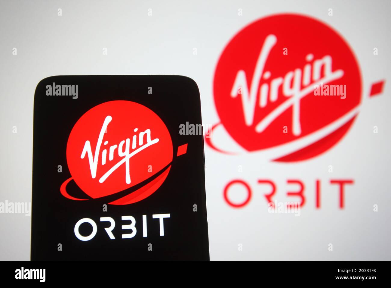 In this Photo illustration a Virgin Orbit logo is seen on a smartphone ...