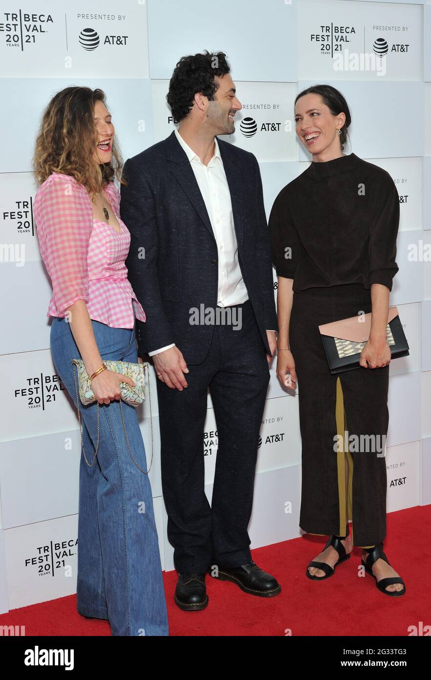 L-R: Maya Singer, Morgan Spector and Rebecca Hall attend the world ...