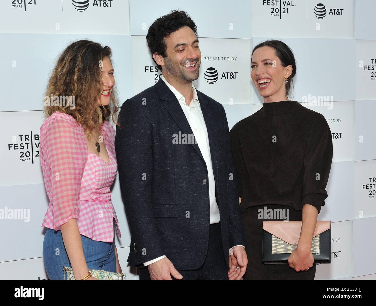 L-R: Maya Singer, Morgan Spector and Rebecca Hall attend the world ...