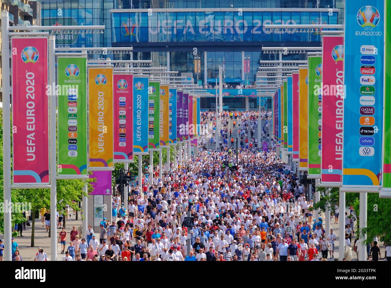 London, UK. 22,500 football fans depart Wembley Stadium after England's ...