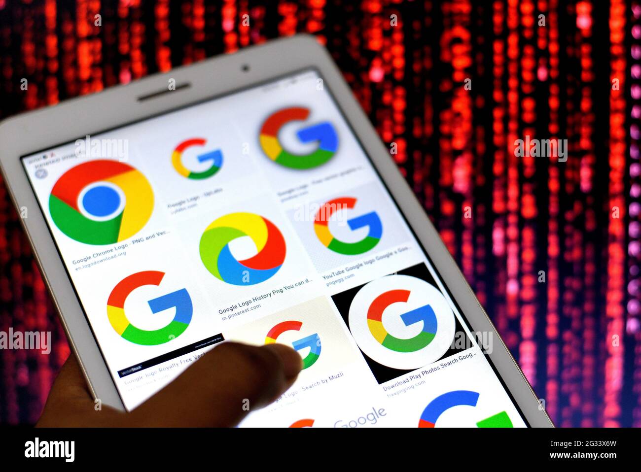 In this Photo illustration Google Logos seen displayed on an Android ...