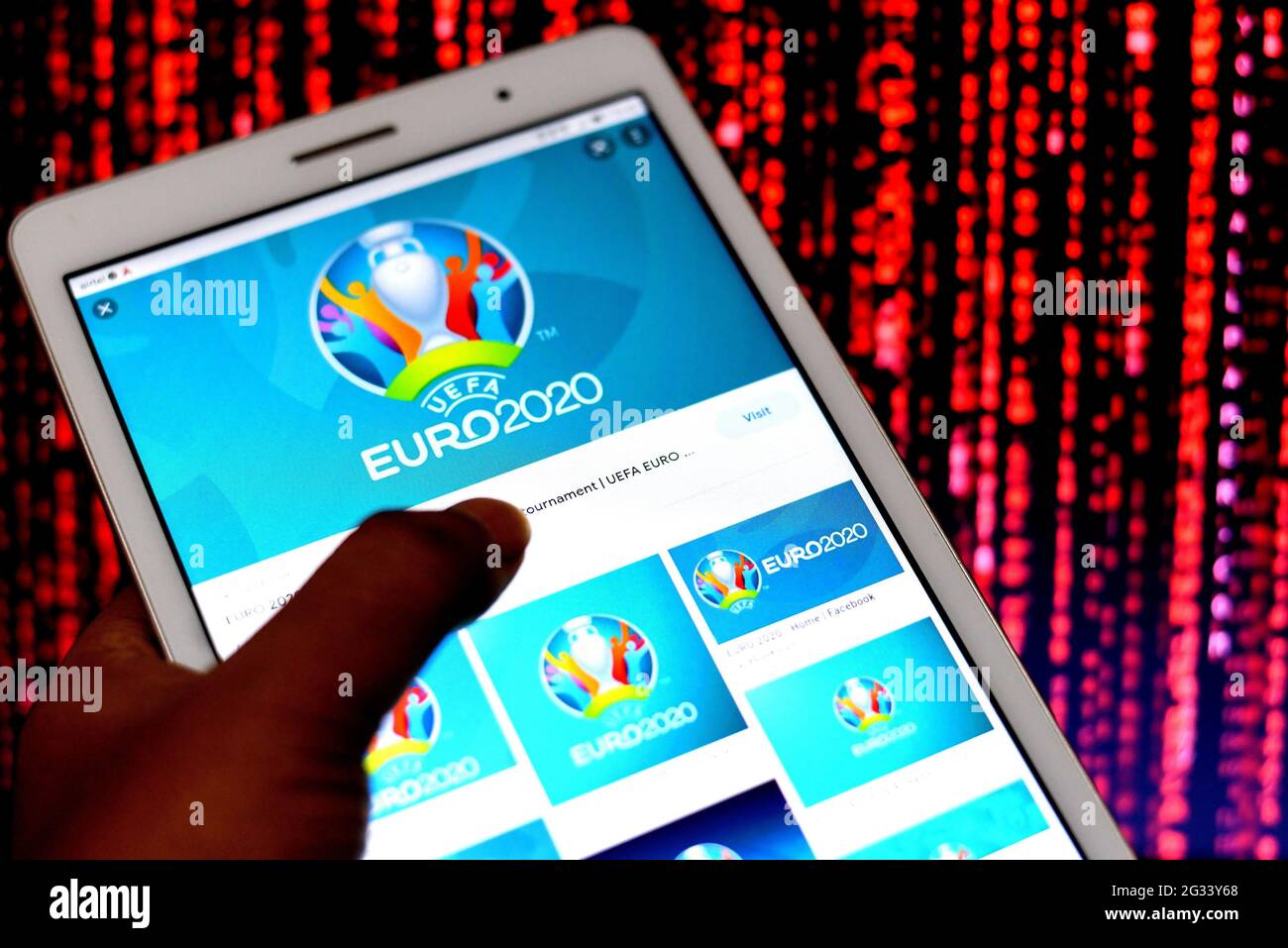 India. 13th June, 2021. In this Photo illustration the Euro 2020 Logos ...