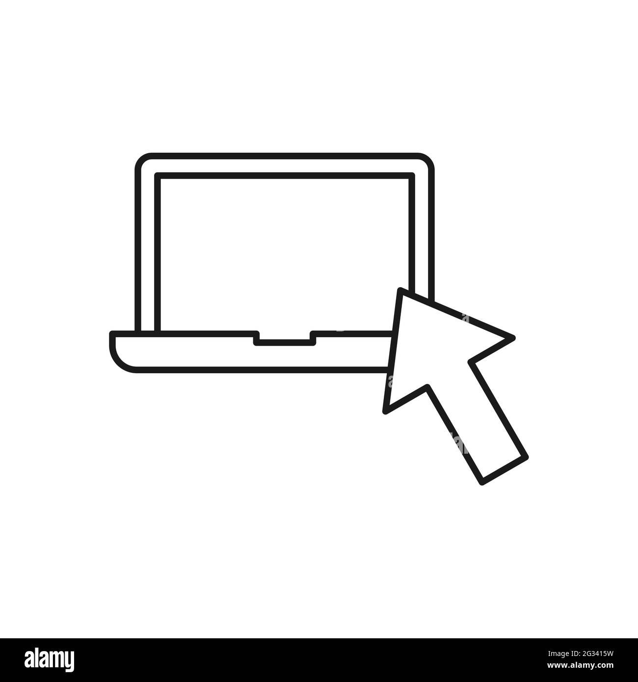 Laptop with Hand icon Vector Design. Laptop icon with Hand Gesture ...
