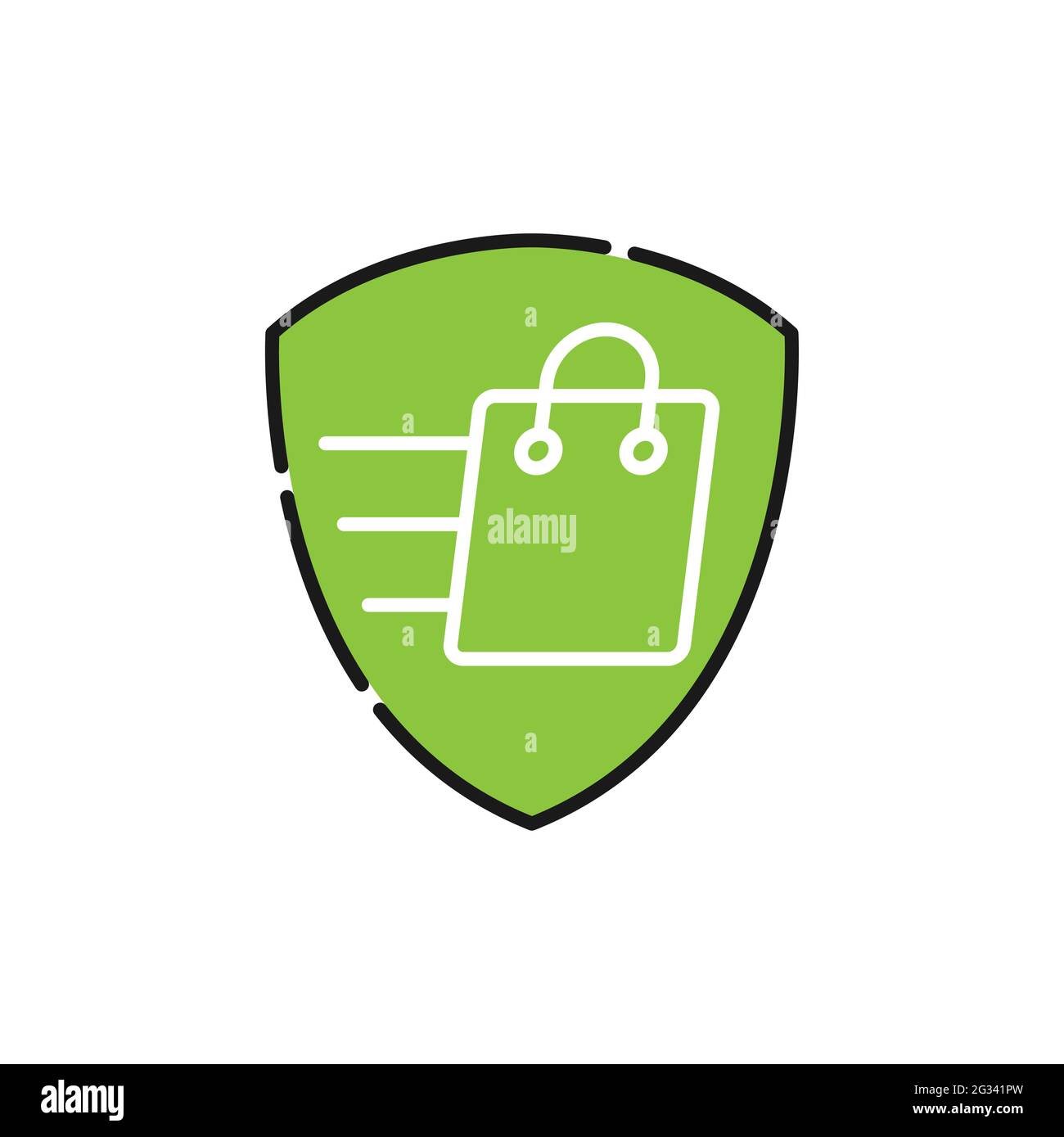 Secure Shopping icon Vector Illustration. Shopping Security and Safety ...