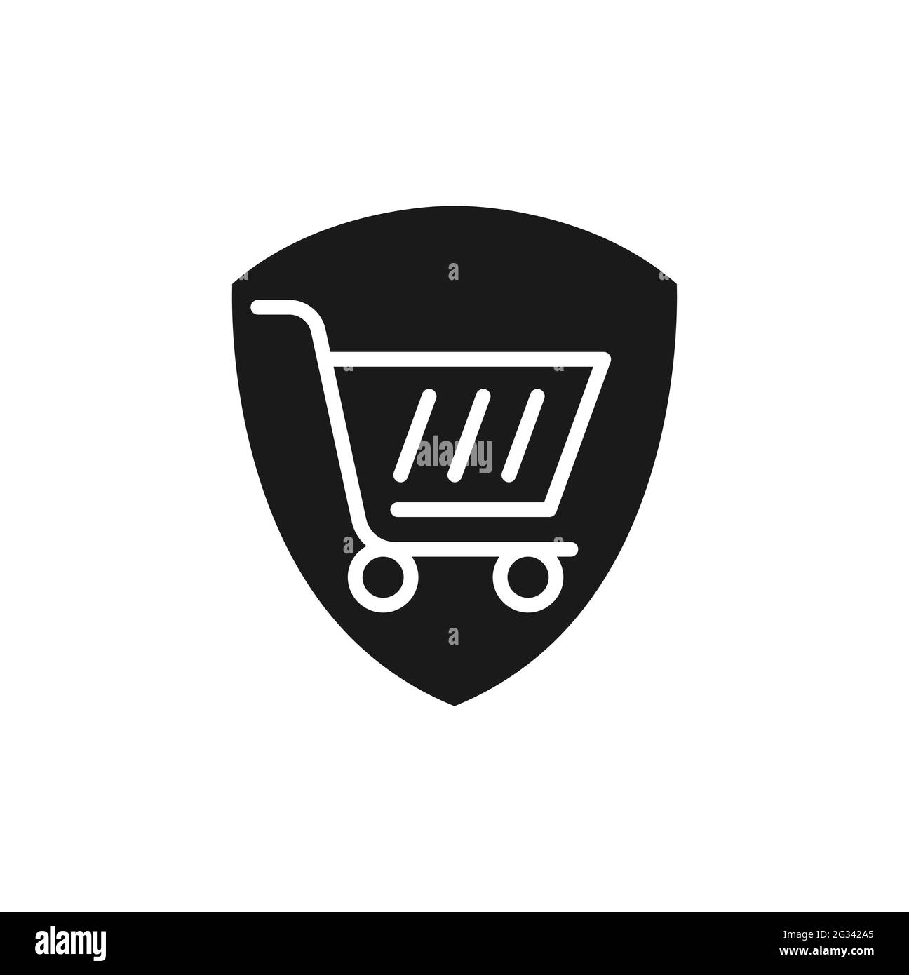 Secure Shopping icon Vector Illustration. Shopping Security and Safety ...