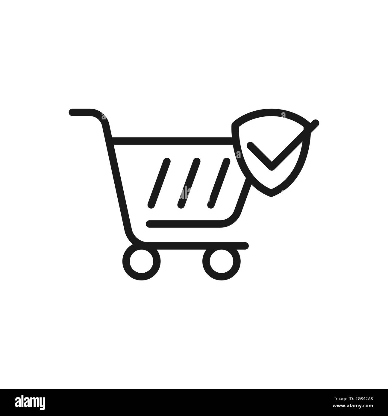 Secure Shopping icon Vector Illustration. Shopping Security and Safety ...