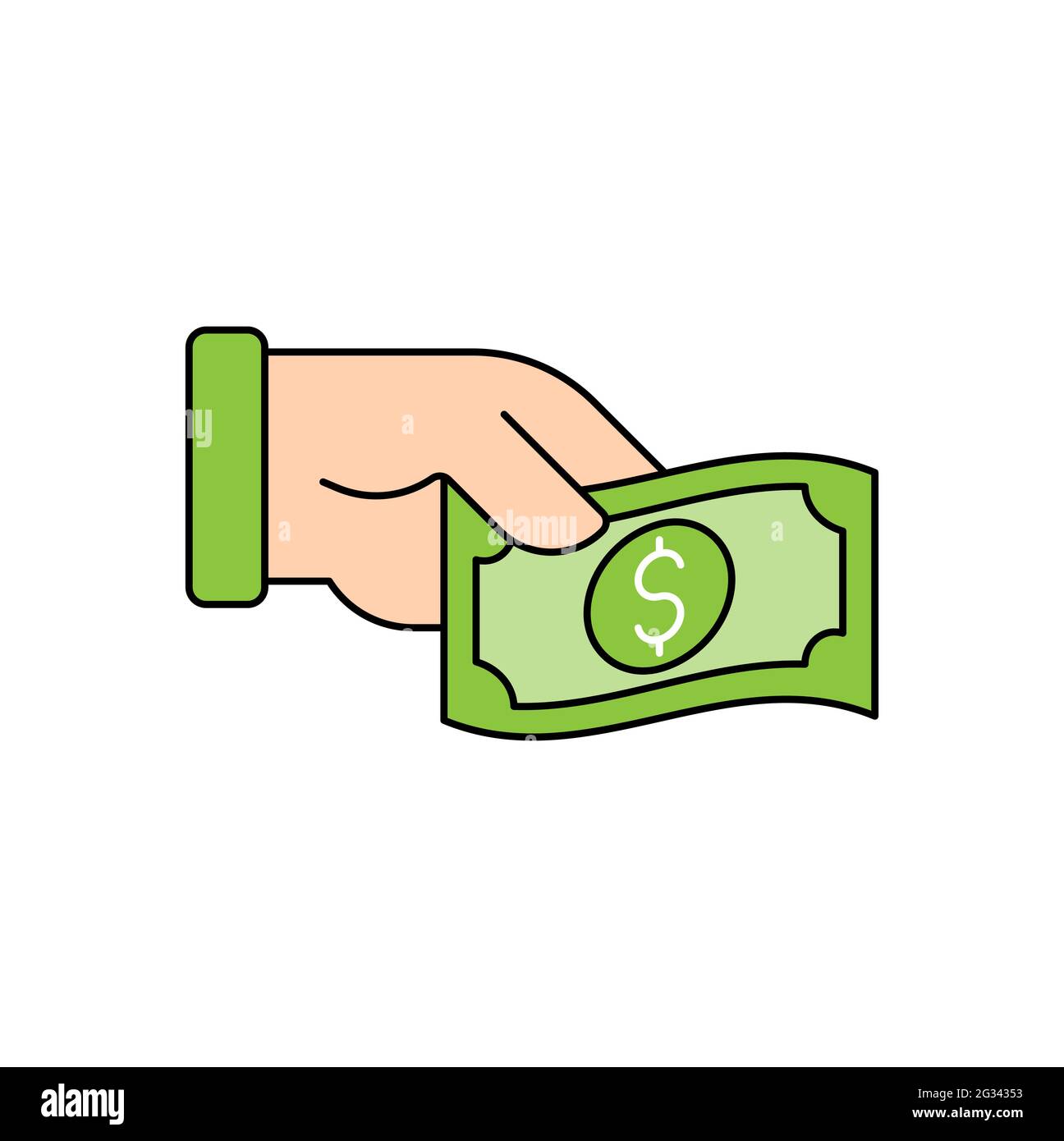 Money with Hand icon Vector Illustration. Money Cash on Hand icon ...