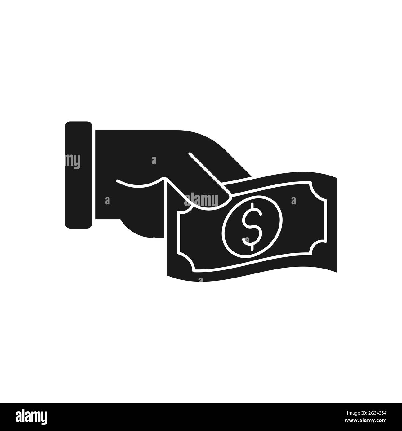 Money with Hand icon Vector Illustration. Money Cash on Hand icon ...