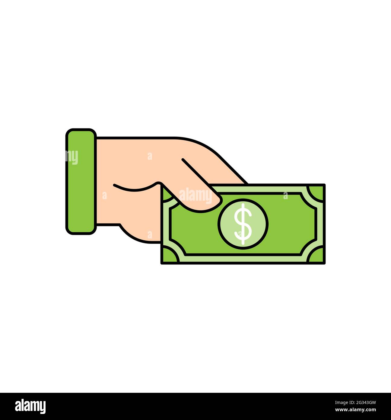 Money with Hand icon Vector Illustration. Money Cash on Hand icon ...