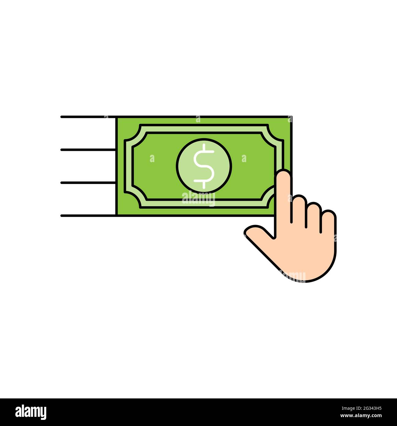 Money with Hand icon Vector Illustration. Money Cash on Hand icon ...
