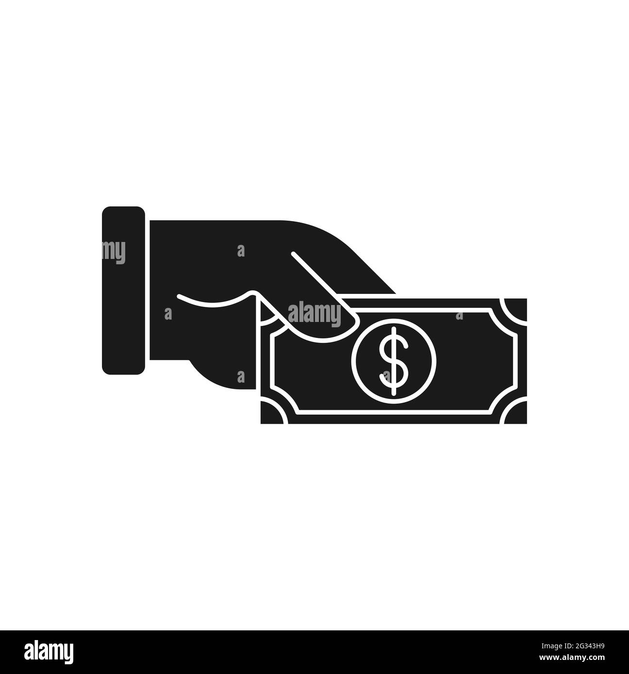Money with Hand icon Vector Illustration. Money Cash on Hand icon ...