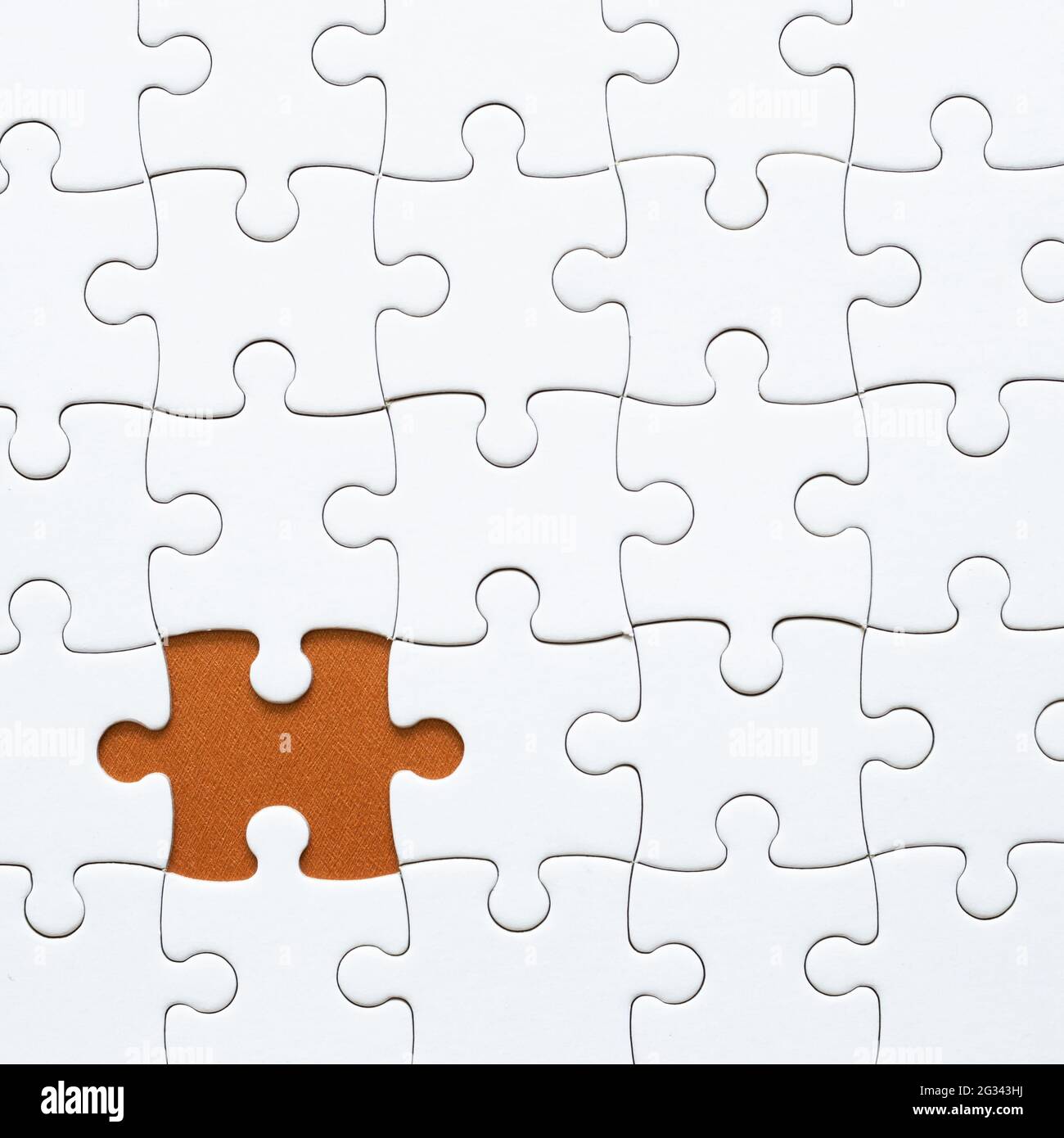 Set of white puzzle pieces and last one piece. blank, copy space Stock ...