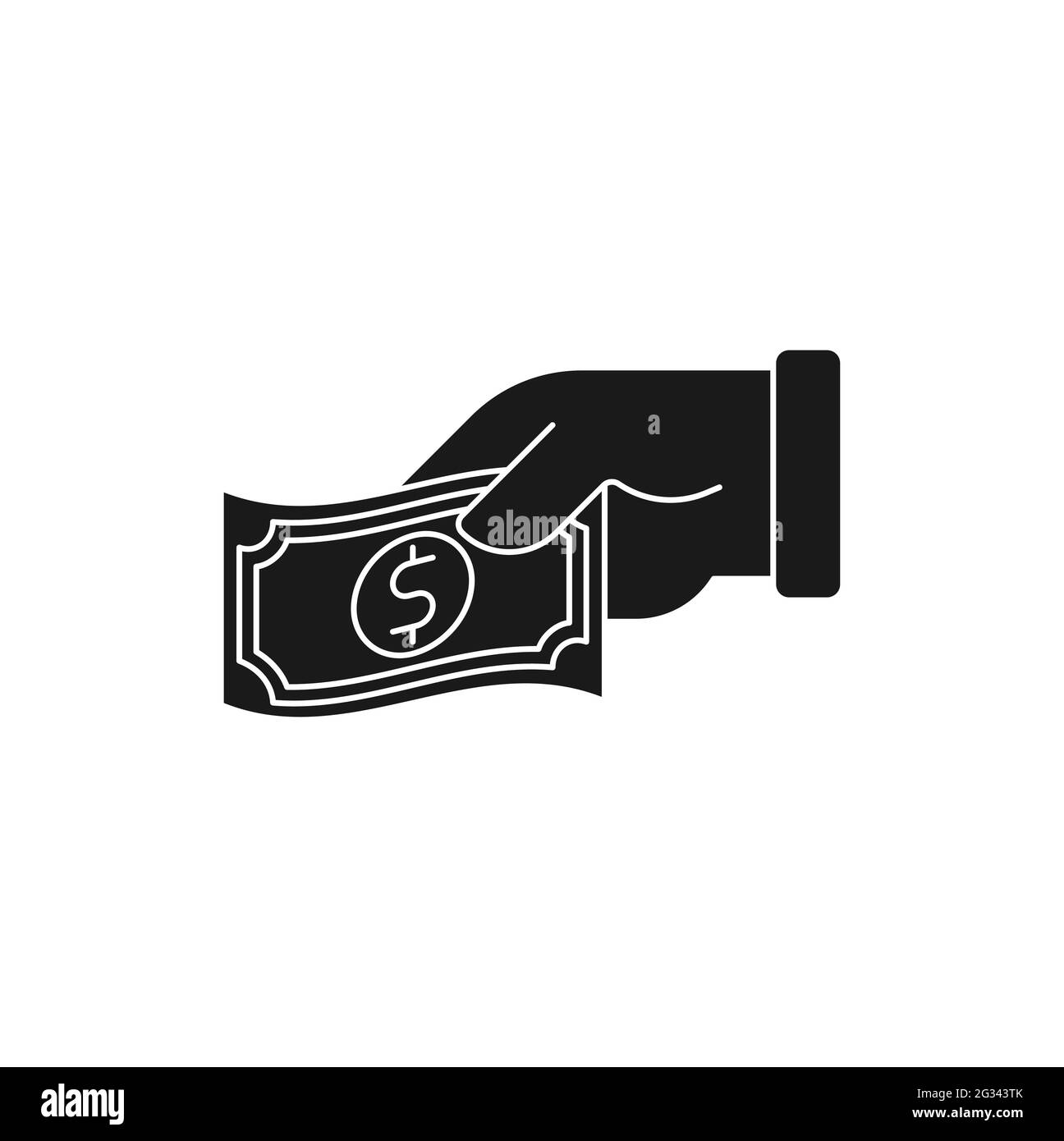Money with Hand icon Vector Illustration. Money Cash on Hand icon ...
