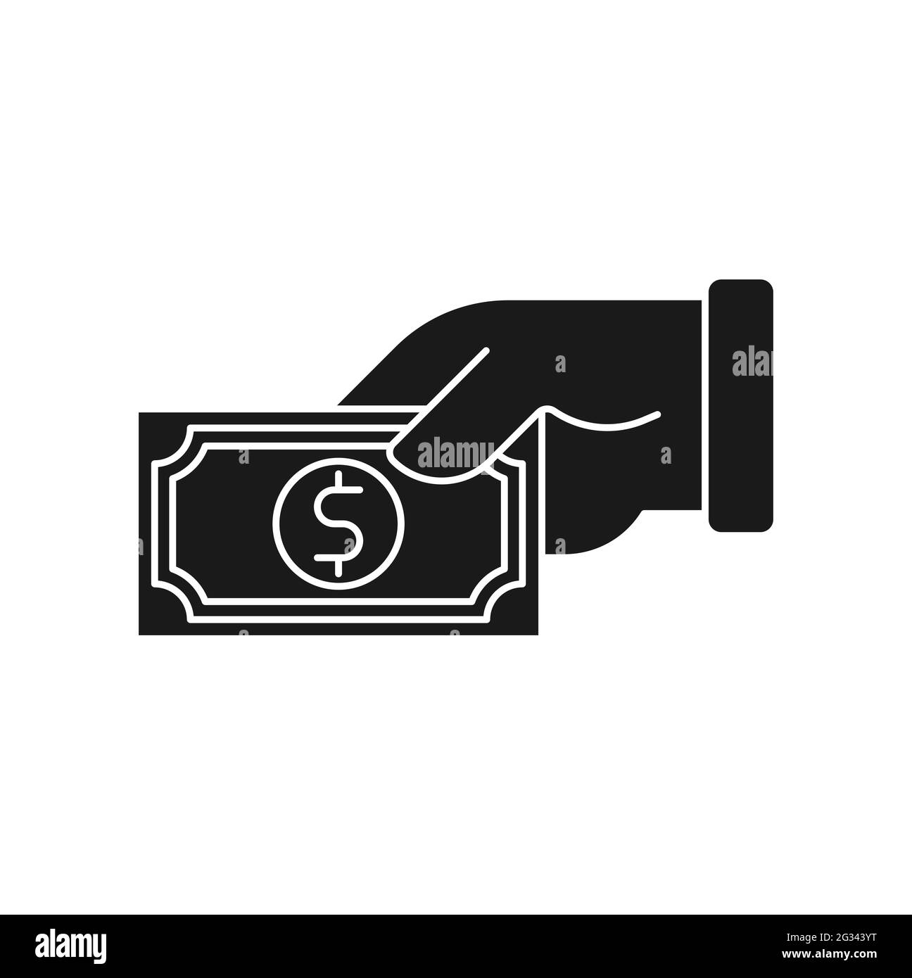 Money with Hand icon Vector Illustration. Money Cash on Hand icon ...