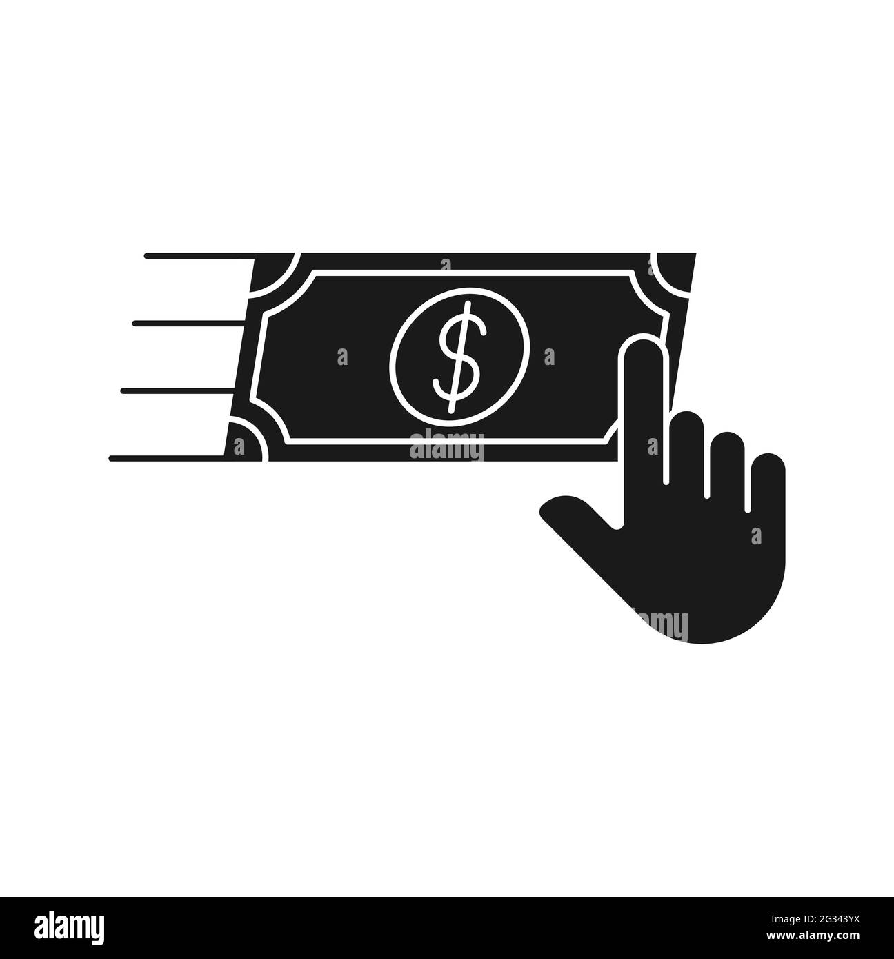Money with Hand icon Vector Illustration. Money Cash on Hand icon ...