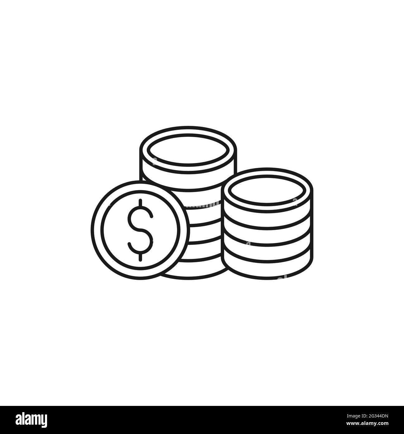 Coin icon Vector Illustration. Dollar Money Coin icon vector design ...