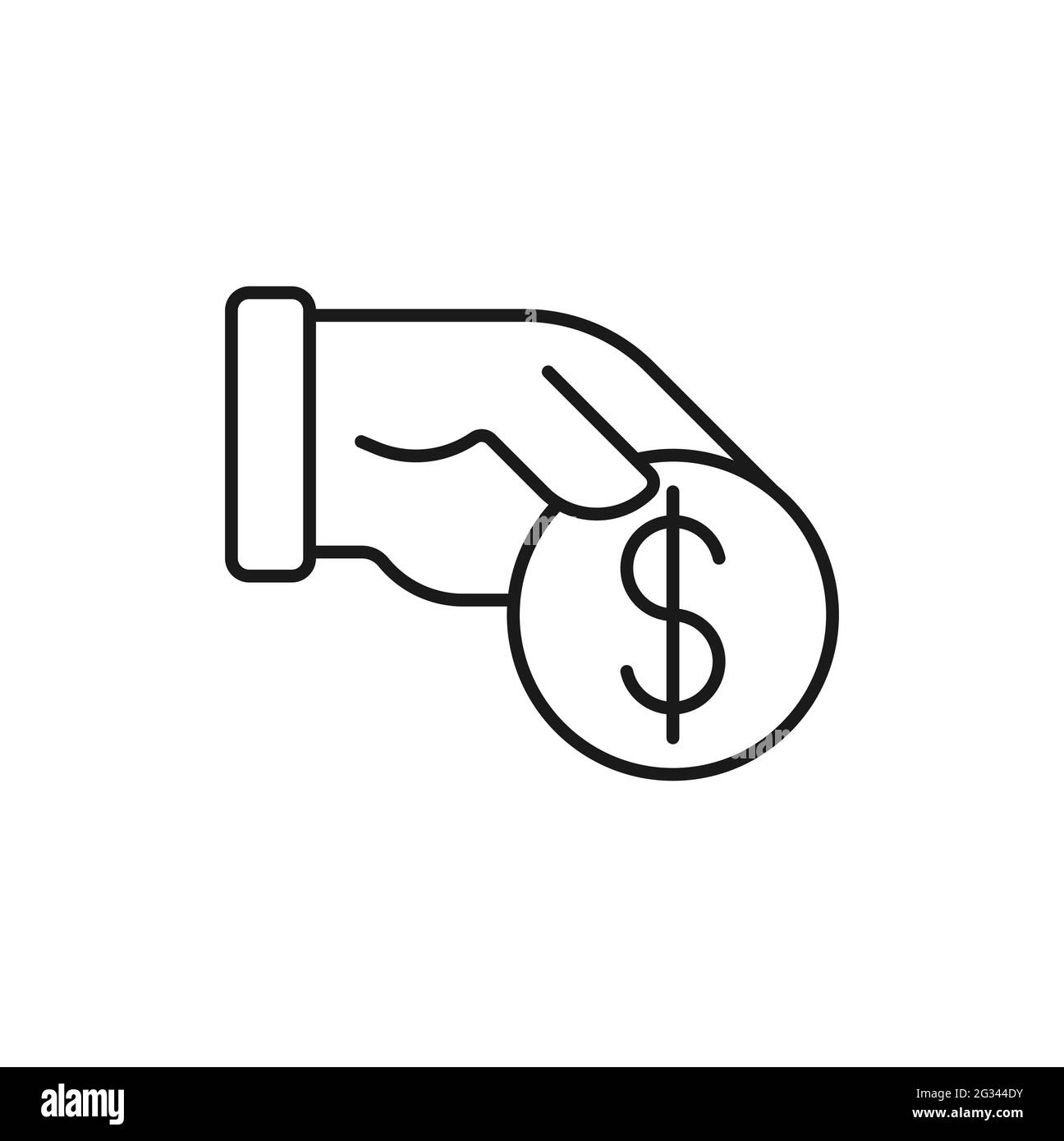 Money with Hand icon Vector Illustration. Money Cash on Hand icon ...