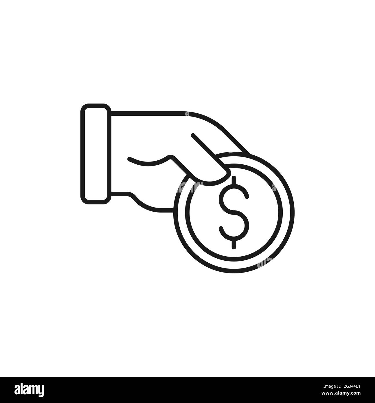 Money with Hand icon Vector Illustration. Money Cash on Hand icon ...