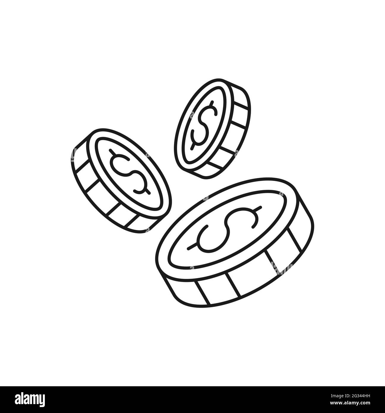 Coin icon Vector Illustration. Dollar Money Coin icon vector design ...