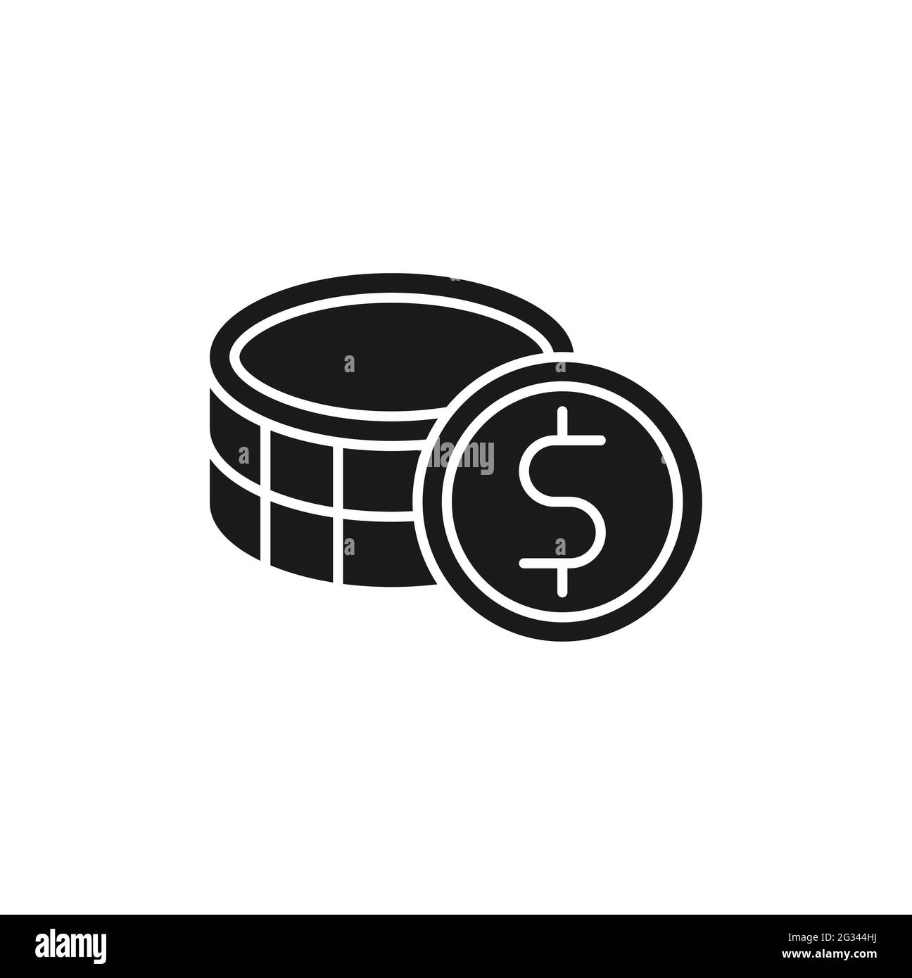 Coin icon Vector Illustration. Dollar Money Coin icon vector design ...