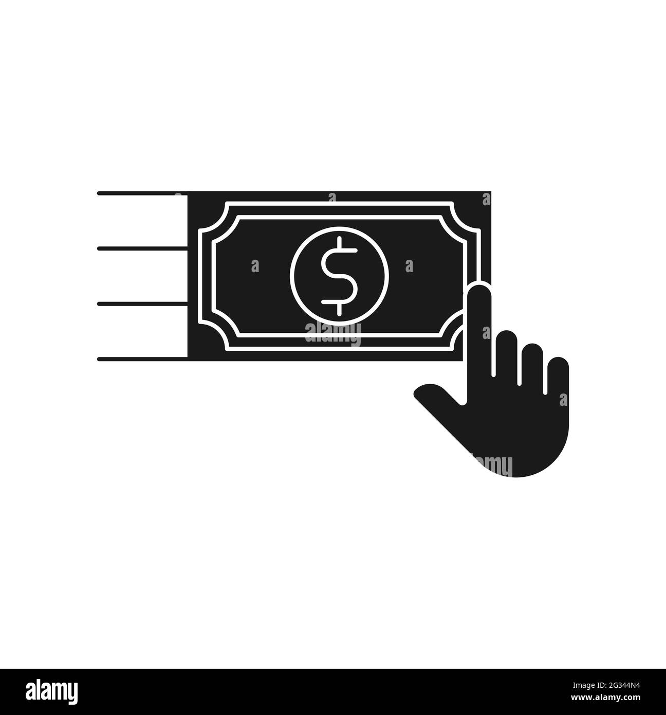 Money with Hand icon Vector Illustration. Money Cash on Hand icon ...