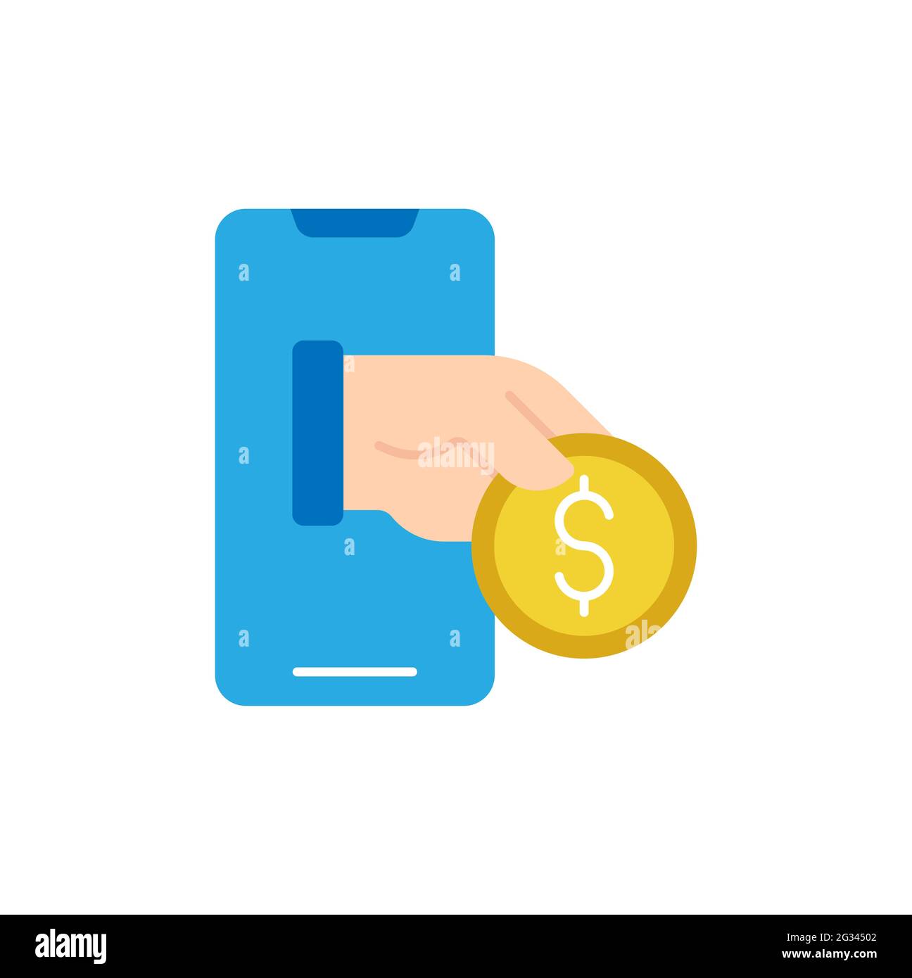Digital Mobile Payment icon Vector Illustration. Modern Mobile Payment ...