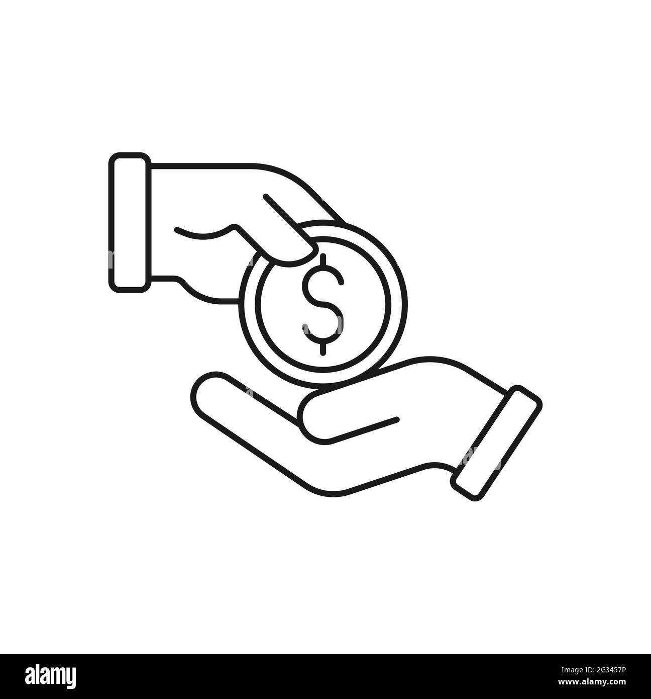 Money with Hand icon Vector Illustration. Money Cash on Hand icon ...