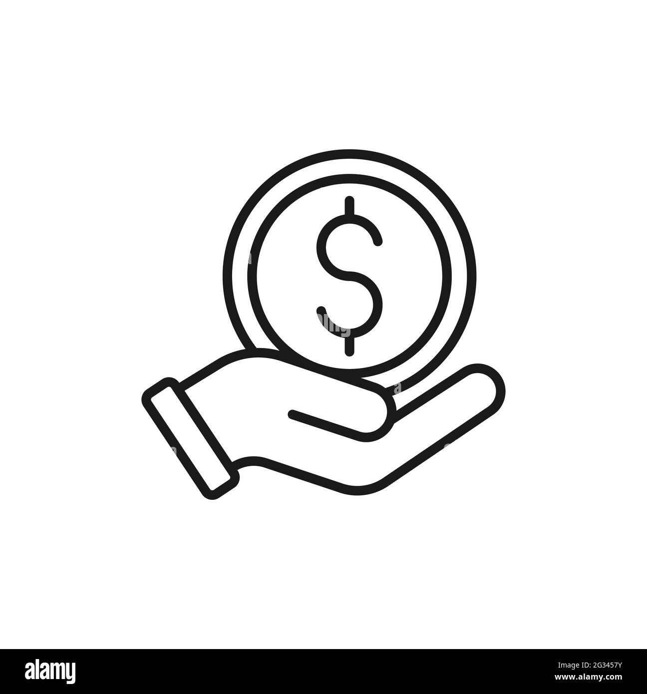 Money with Hand icon Vector Illustration. Money Cash on Hand icon ...