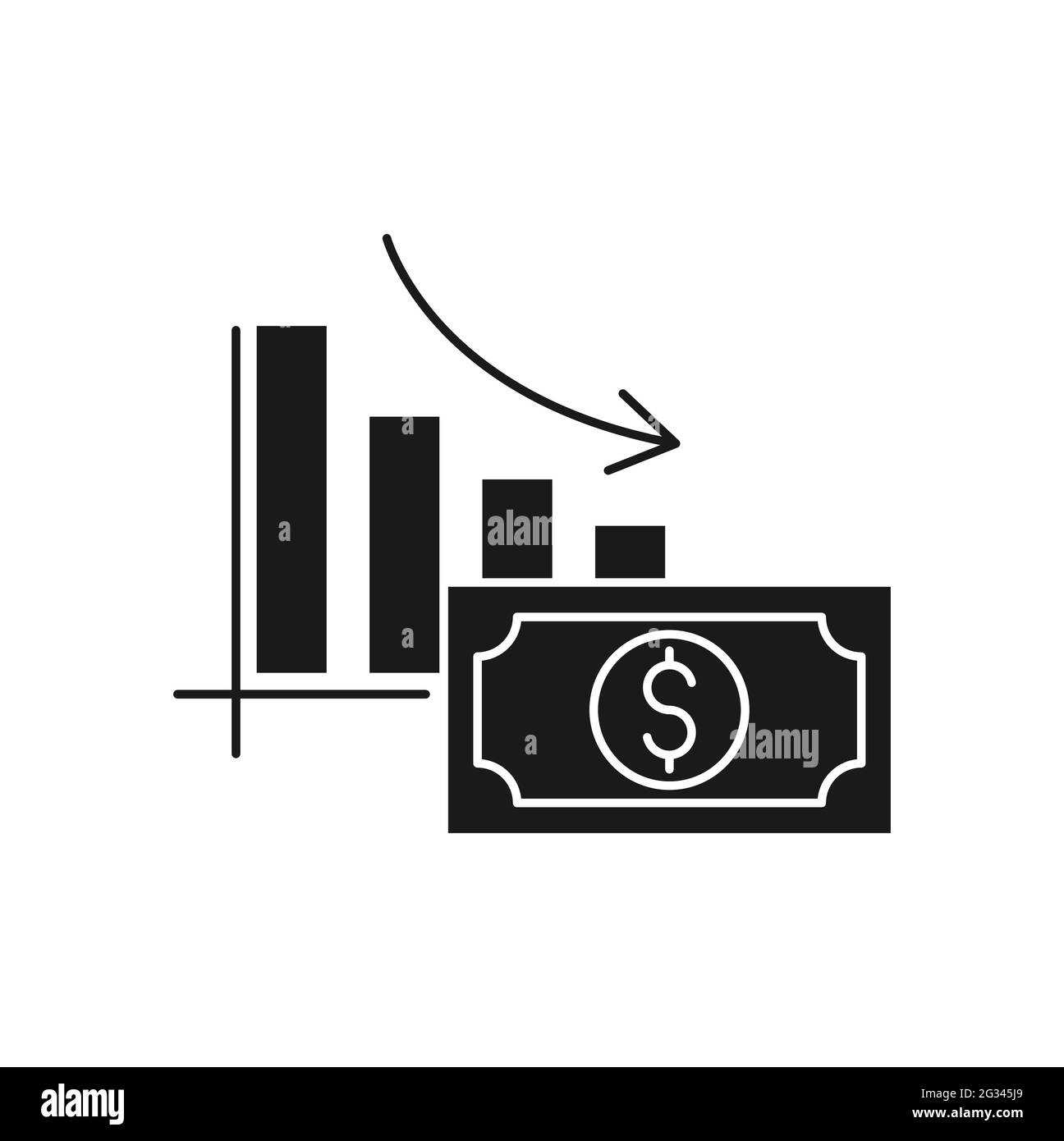 Money Chart icon Vector. Money stats with chart bar growing of rising ...