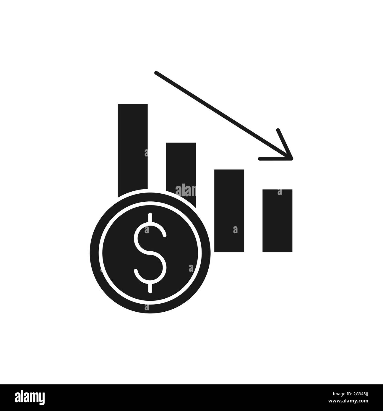 Money Chart icon Vector. Money stats with chart bar growing of rising ...