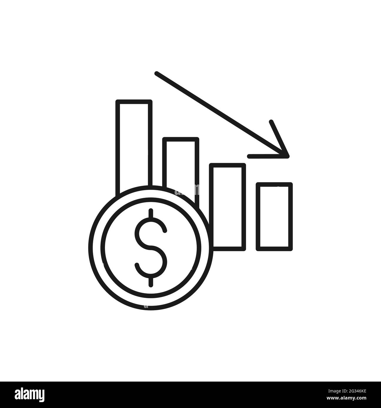 Money Chart icon Vector. Money stats with chart bar growing of rising ...