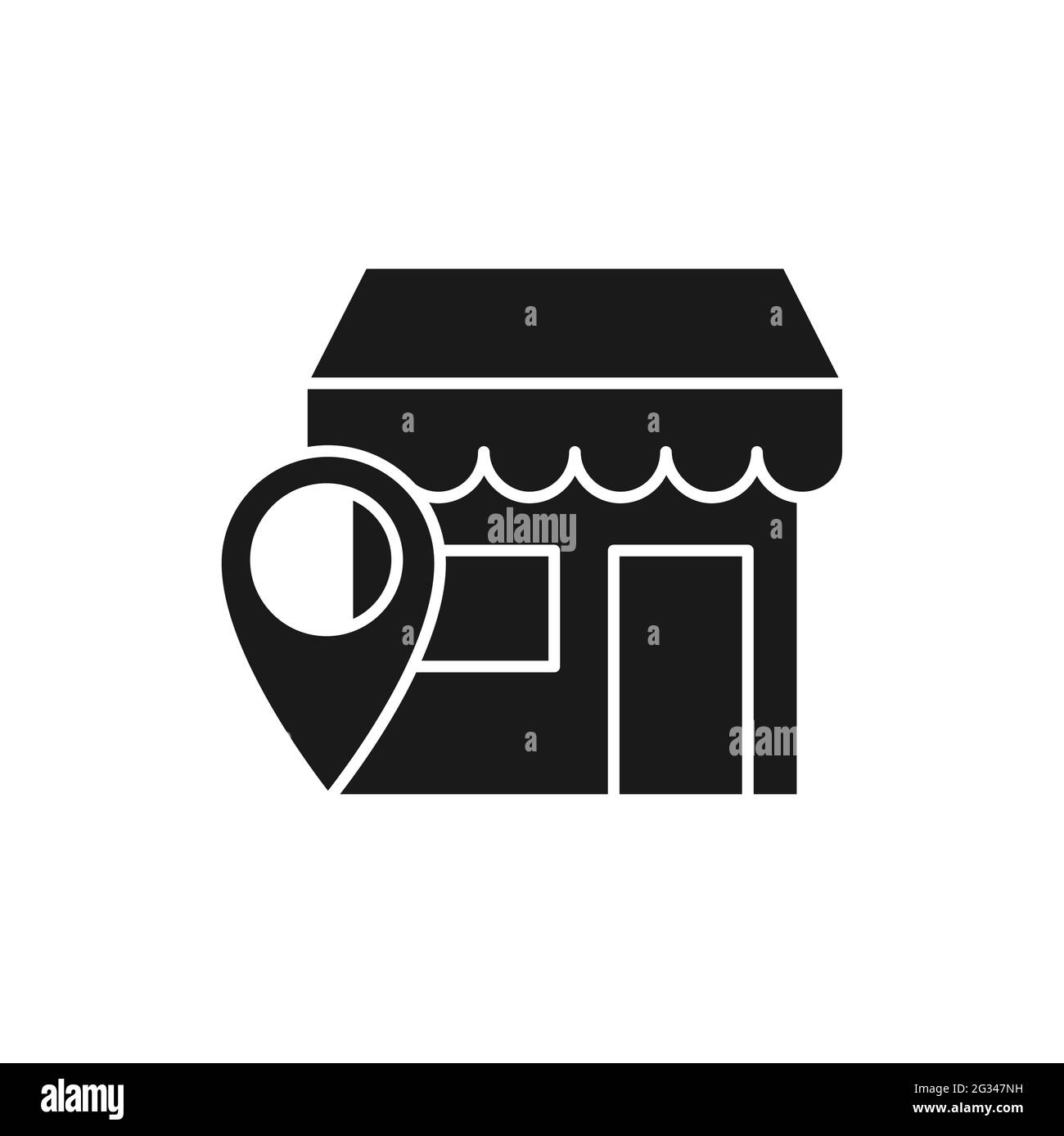 Store with Location icon Vector design Illustration. Store with ...